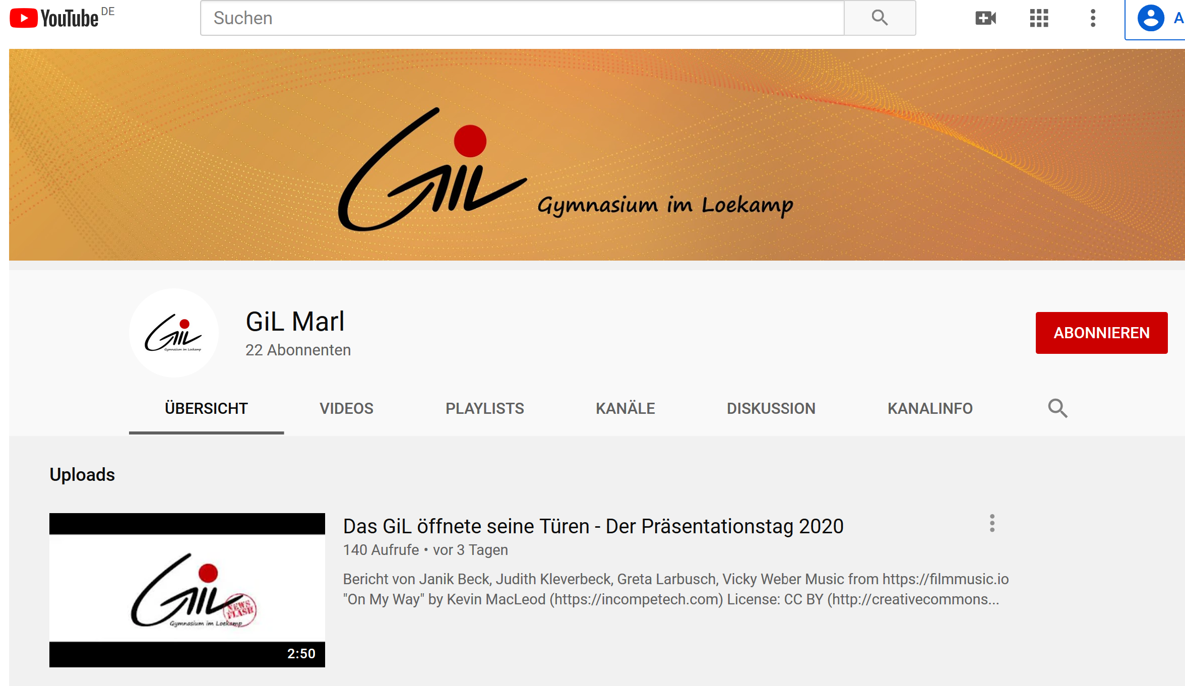 Das GiL eröffnet einen YouTube-Kanal | GiL Marl